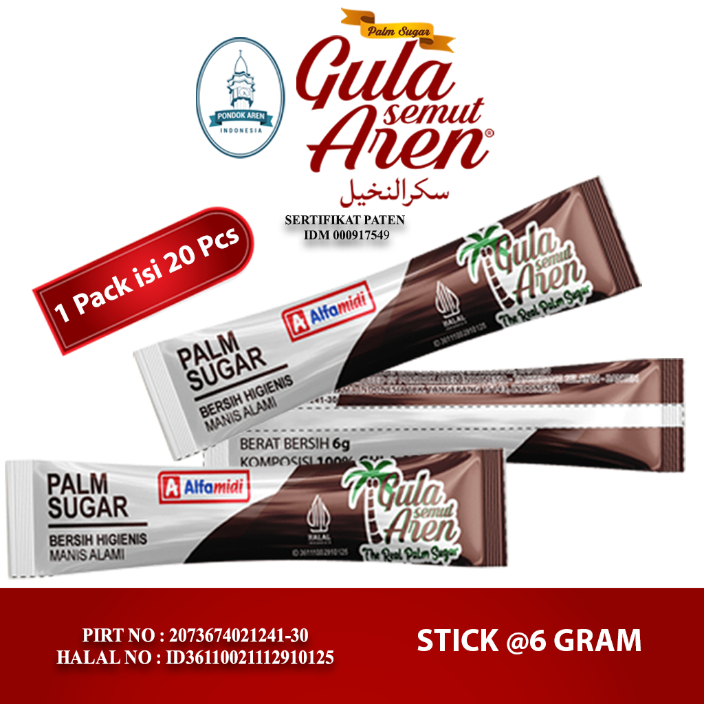 Jual Alfamidi 20 Sachet Gula Aren Sachet Stick Bubuk Asli Grade A 6 gr ...