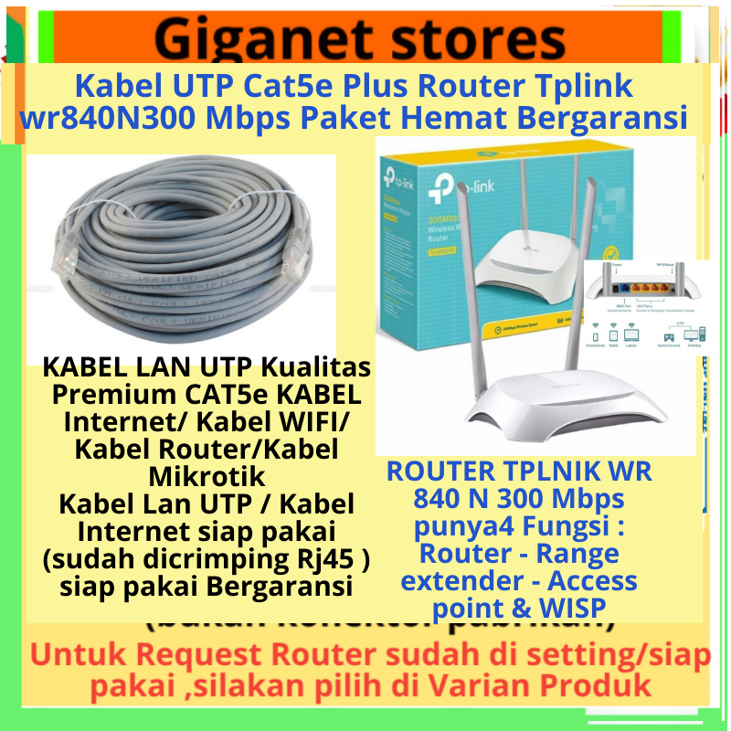 Jual Kabel LAN Cat5e Kabel Wifi 5m 10m 15m 20m 25m 30m Bundling Router ...