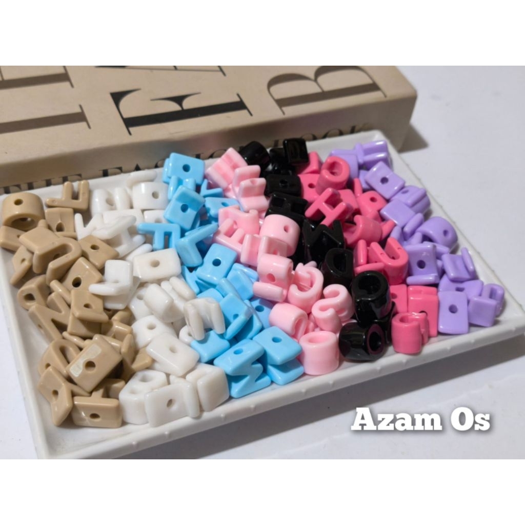 Jual Manik huruf dop harga per pcs part 2 UK 1.2*1.8mm lubang 3mm ...