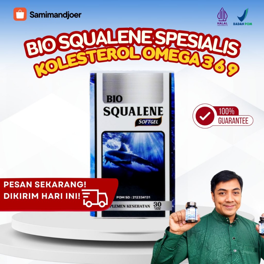 Jual BIO SQUALENE Softgel 100% Original AslI Omega 3 6 9 Membantu ...