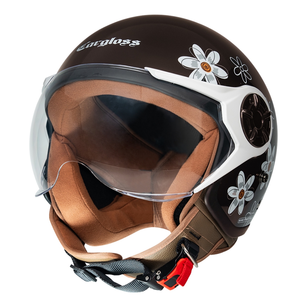 Jual Cargloss YRH Hijab Graphic Retro Helm Half Face - Flower Espresso ...