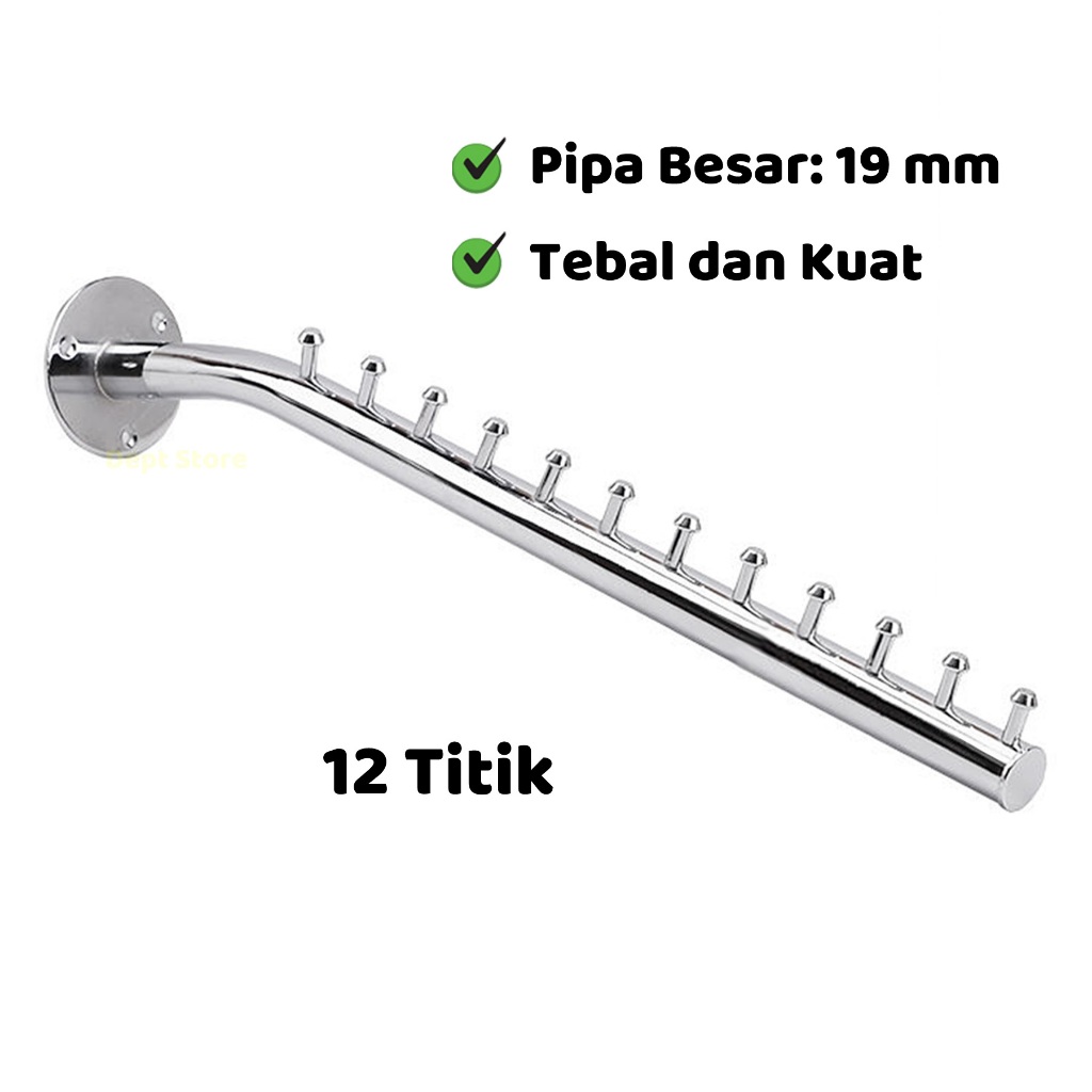 Jual Suling Tembok Pipa Besar 12 Titik Mata Paku 35 cm Rak Gantungan ...