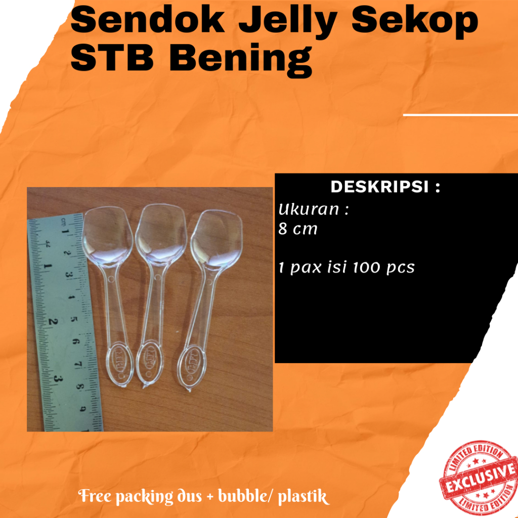 Jual Sendok sekop jelly STB bening isi 100 pcs | Shopee Indonesia
