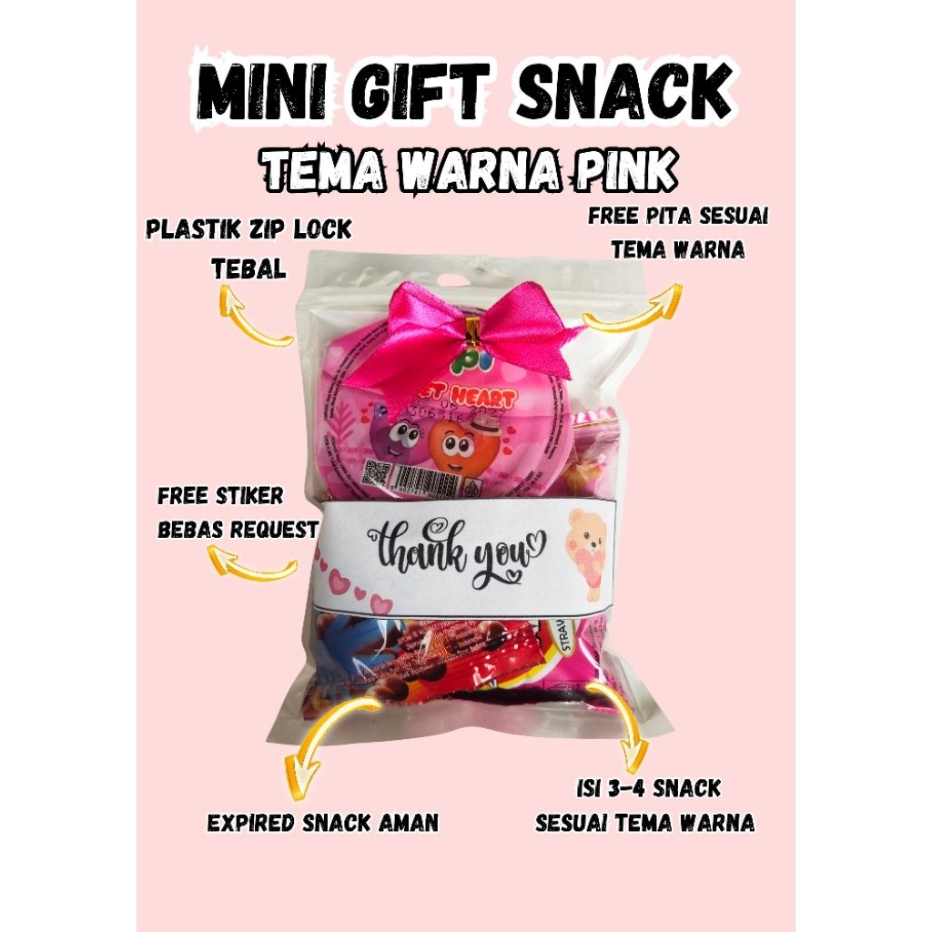 Jual MINI GIFT MINI HAMPERS MINI SNACK PARSEL MINI TEMA WARNA PINK ...