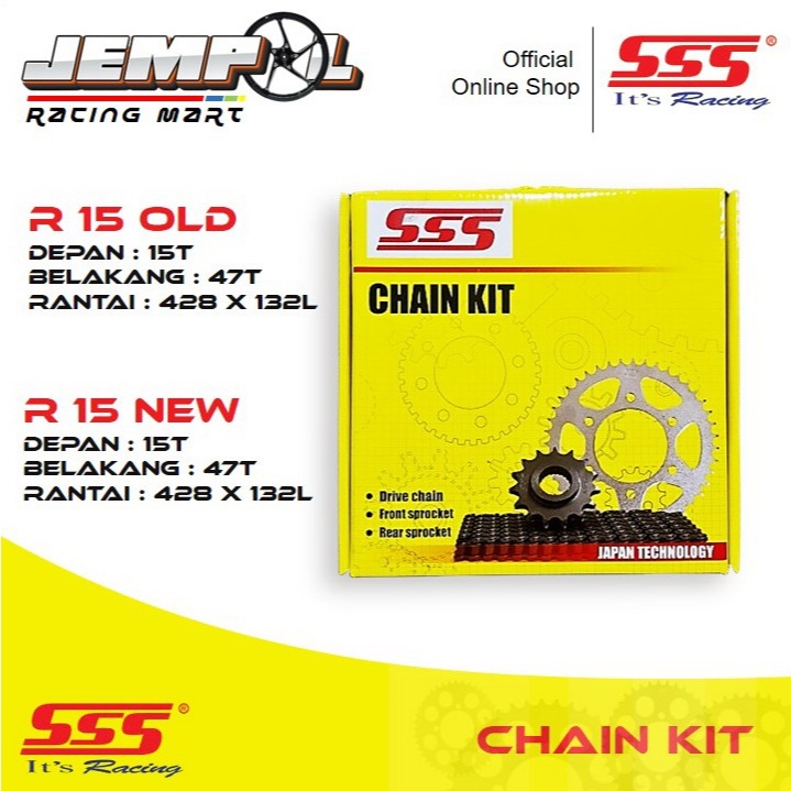 Jual SSS Chain Kit Gear Set R15 Old Lama V2 / new V3 Lengkap Gear Depn ...