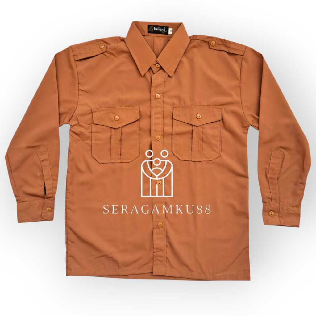 Jual SERAGAM SEKOLAH Kemeja Pramuka Penggalang Saku 2 Lengan Panjang Merk Tullars | Kemeja ...