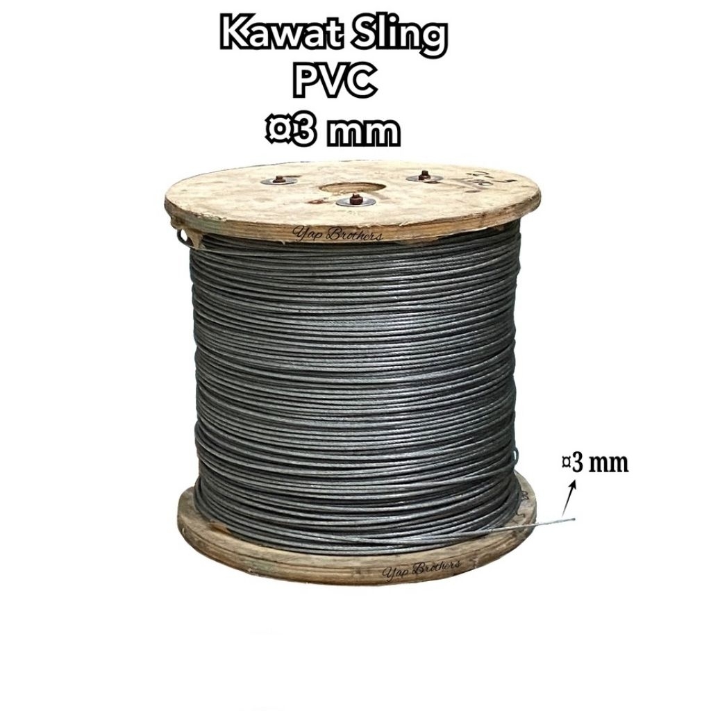 Jual 10 Meter Kawat / Kabel Seling baja Lapis PVC 2mm-3mm / 3mm-4mm Sling galvanis wire rope ...