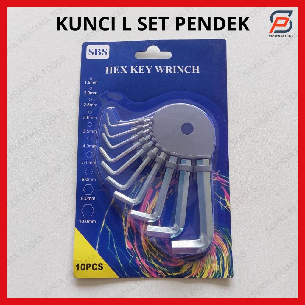 Jual Kunci L Set Pendek Hex Key Ring 10 Pcs SBS Wrench Set | Shopee ...