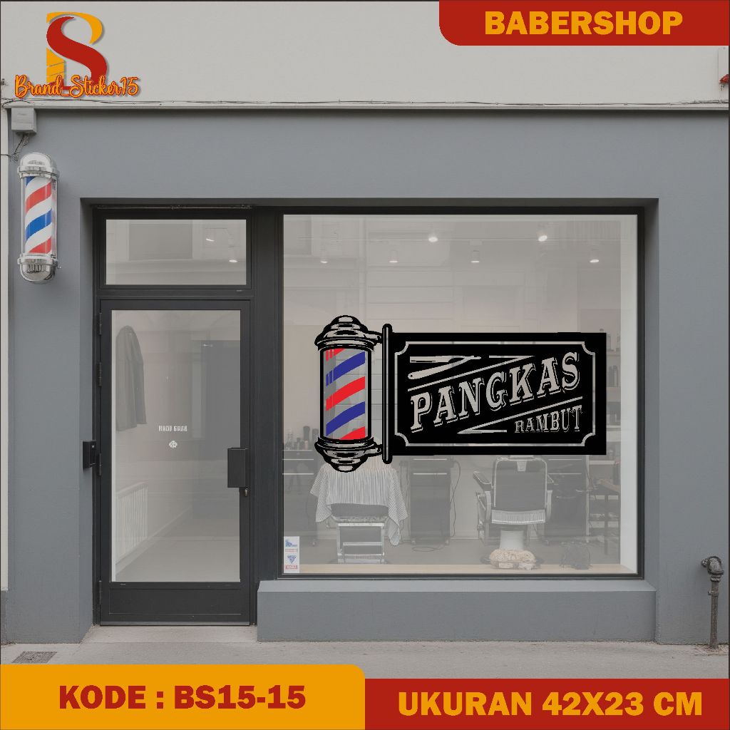 Jual SEHARI JADI!! STIKER KACA & DINDING BARBERSHOP PANGKAS RAMBUT ((MK ...