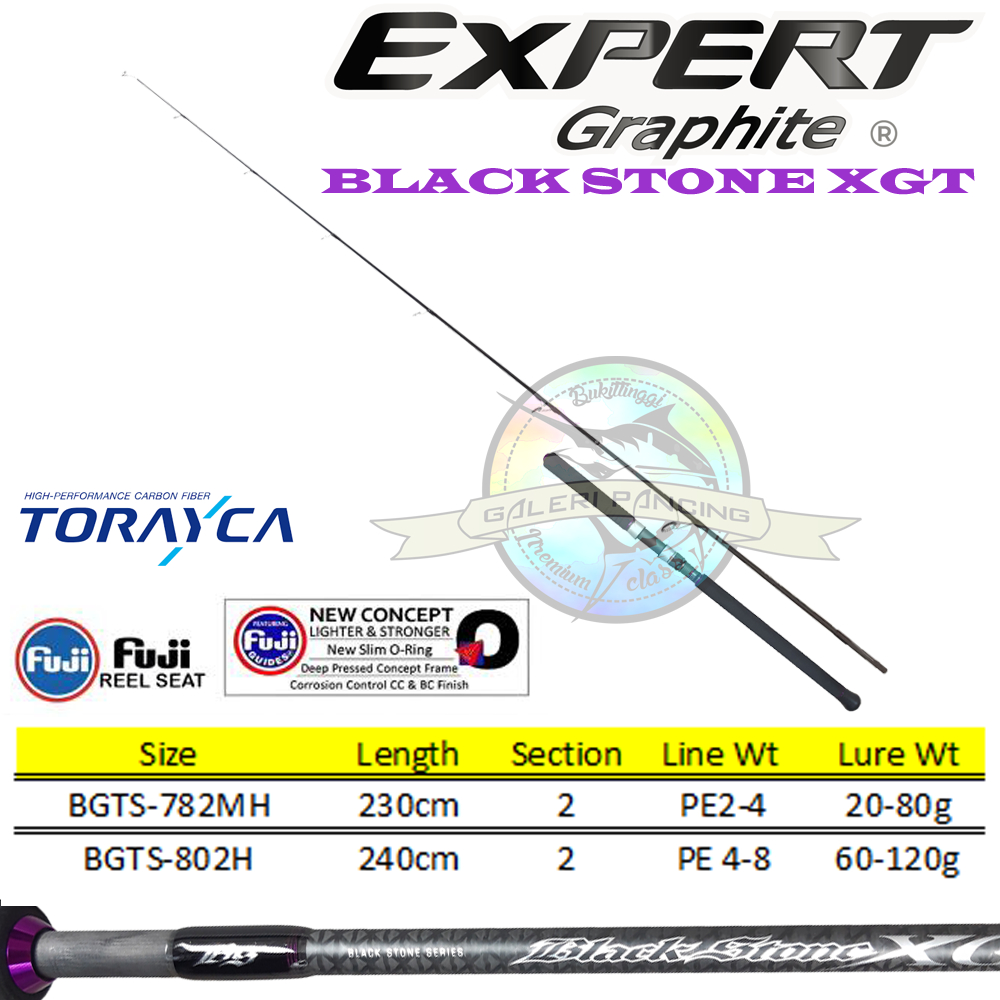 Jual Joran Popping Expert Graphite Black Stone XGT TorayCa 782MH 802H ...