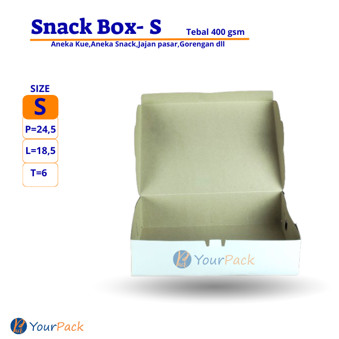 Jual Snack Box / Dus Kue Dus Roti Dus gorengan Uk S 400gsm | Shopee ...