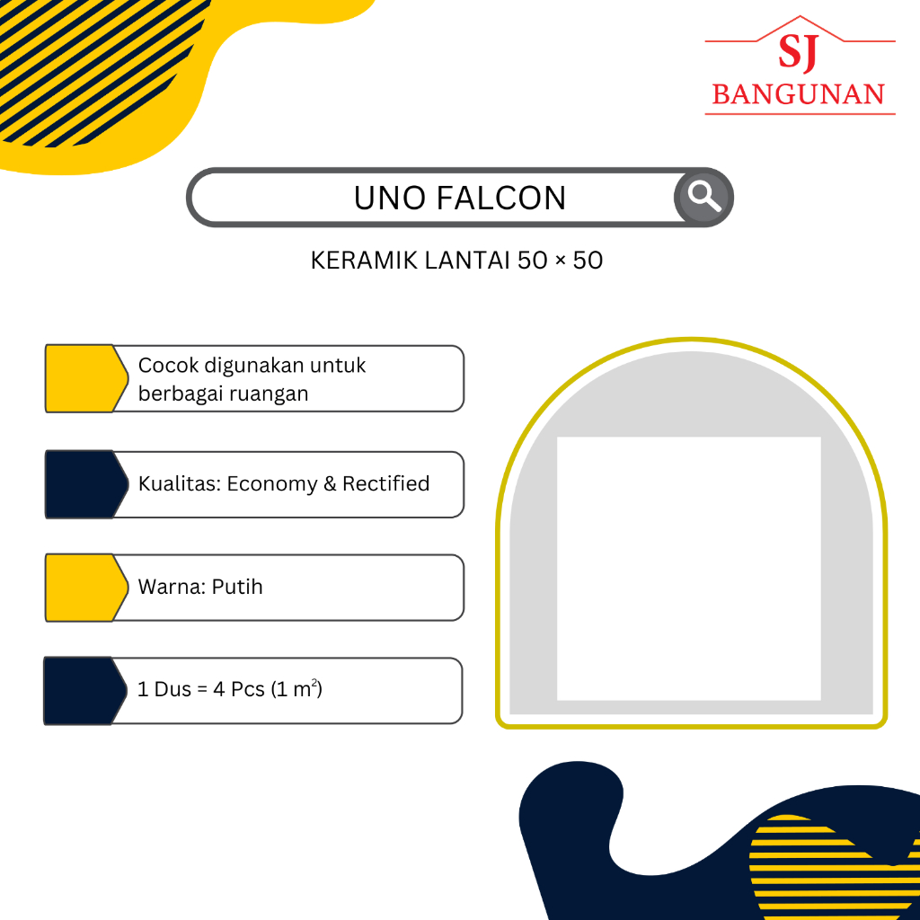 Jual UNO - Keramik Lantai - UNO Falcon White - Uk. 50×50 Rectified ...