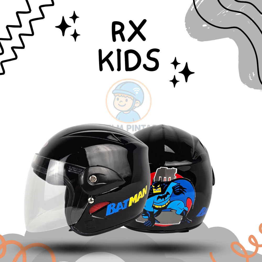 Jual Helm Anak 2-5 Tahun Kartun SNI Microlock | Helm anak Motif batman ...
