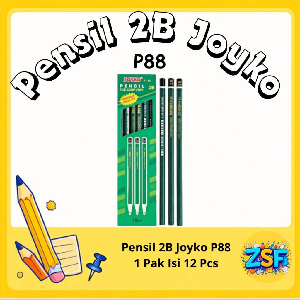 Jual Pensil Joyko 2B 1 Pak Pensil 2B 1 Pack Asli Original P88 | Shopee ...