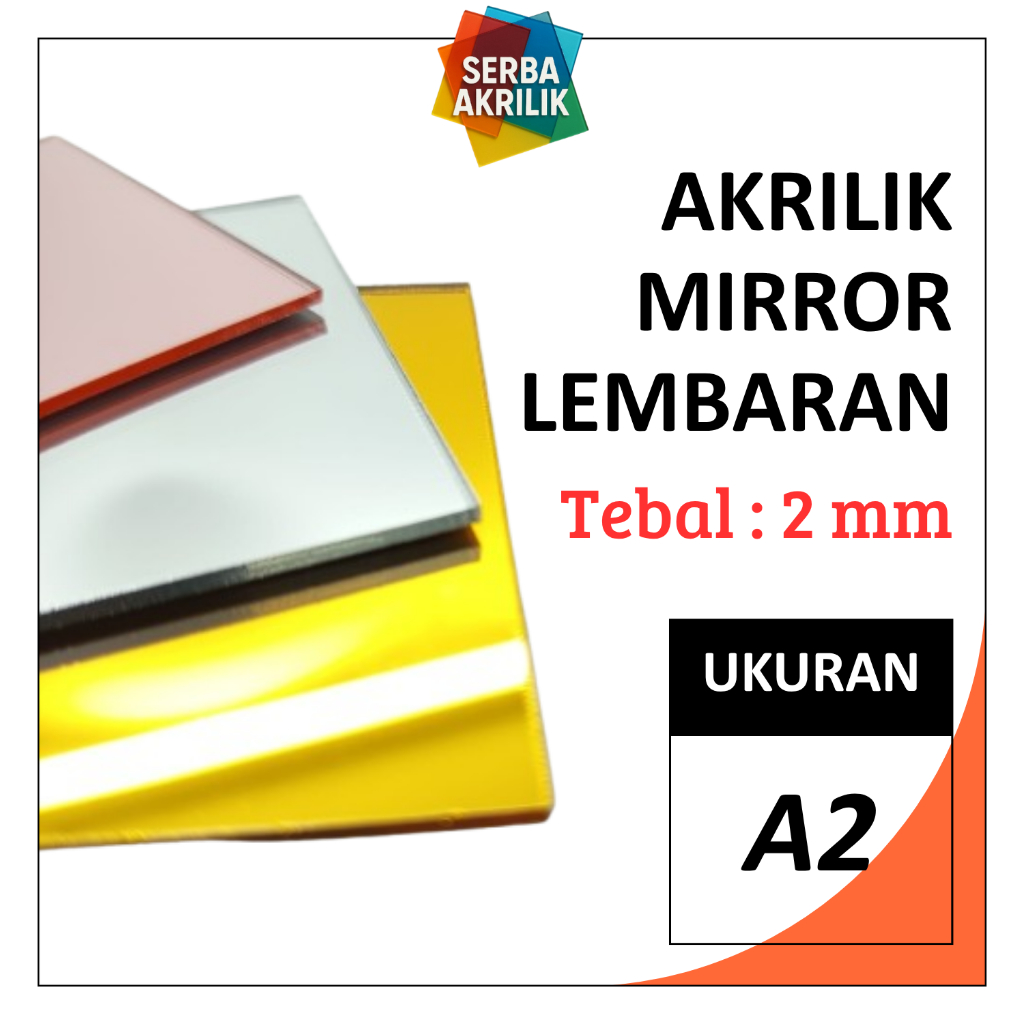 Jual Akrilik Mirror Lembaran Ukuran A2 Tebal 2mm | Akrilik Gold, Silver ...