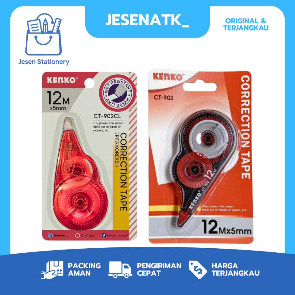 Jual Tipex Roller Kenko Correction Tape Pita Koreksi 12 Meter CT - 902 ...