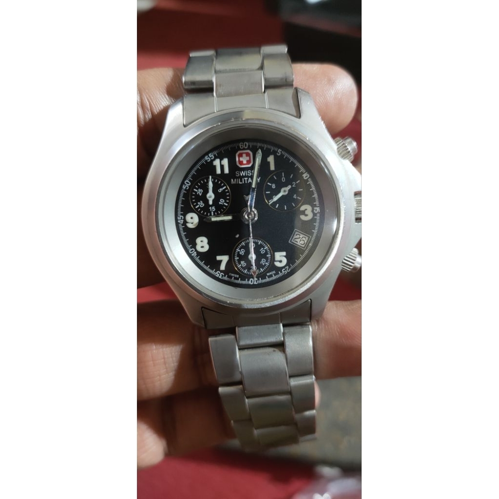 Jual Jam tangan Swiss military Cronograf titanium full original swiss ...