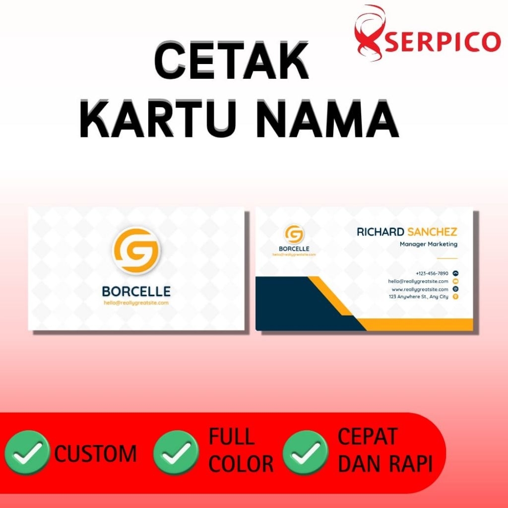 Jual (100 pcs) Cetak Kartu Nama Custom / print name card (gratis box ...