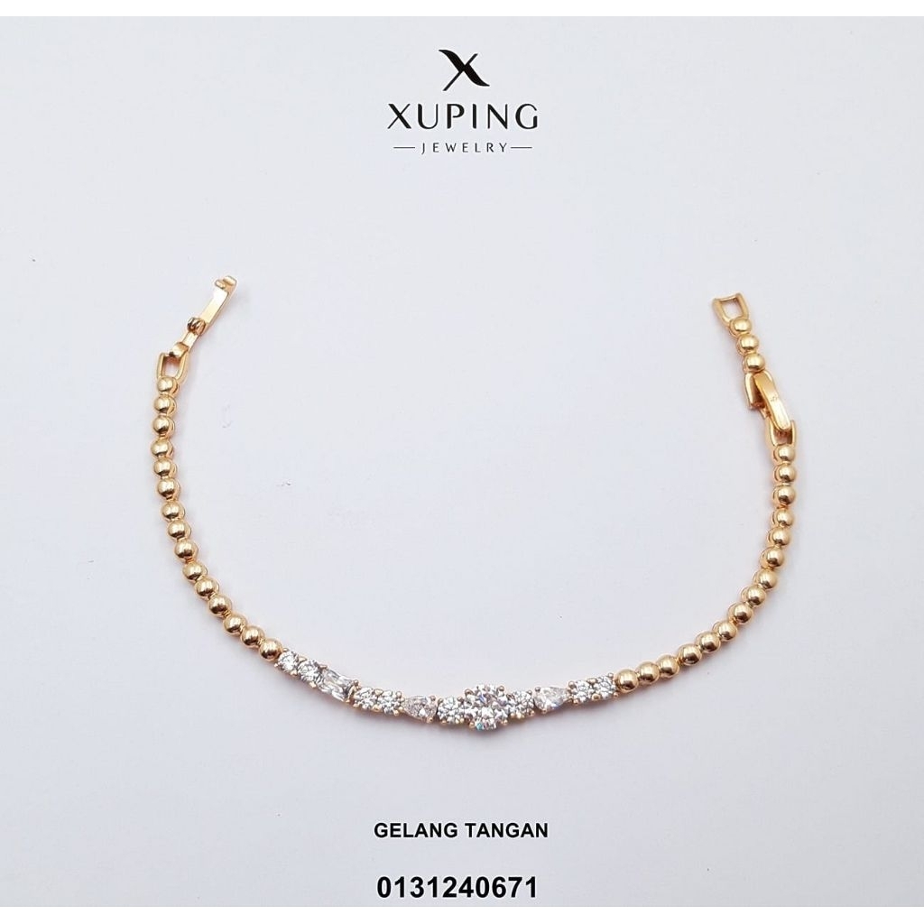Jual gelang wanita rantai bulat emas kuning model permata simple elegan ...