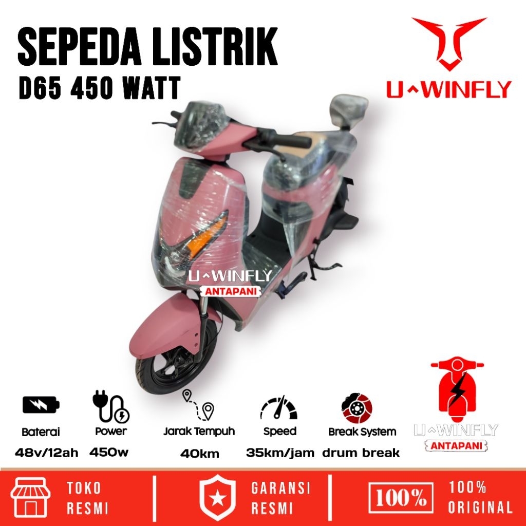Jual Sepeda listrik uwinfly D75 terbaru 600 watt 2025 D65 450 watt | Shopee Indonesia