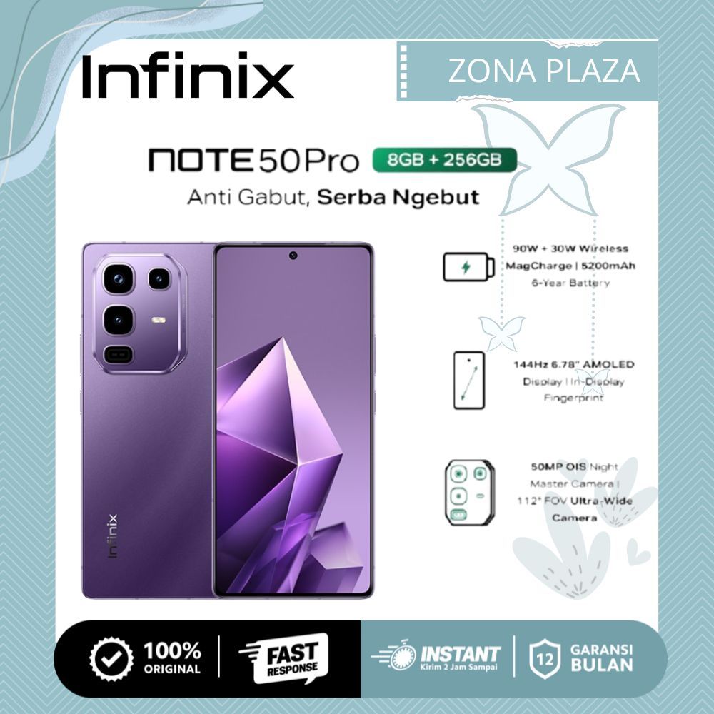 Jual Infinix Note 50 Pro 8/256GB MediaTek Helio G100 Ultimate- 6.78” FHD+ AMOLED [Garansi Resmi ...