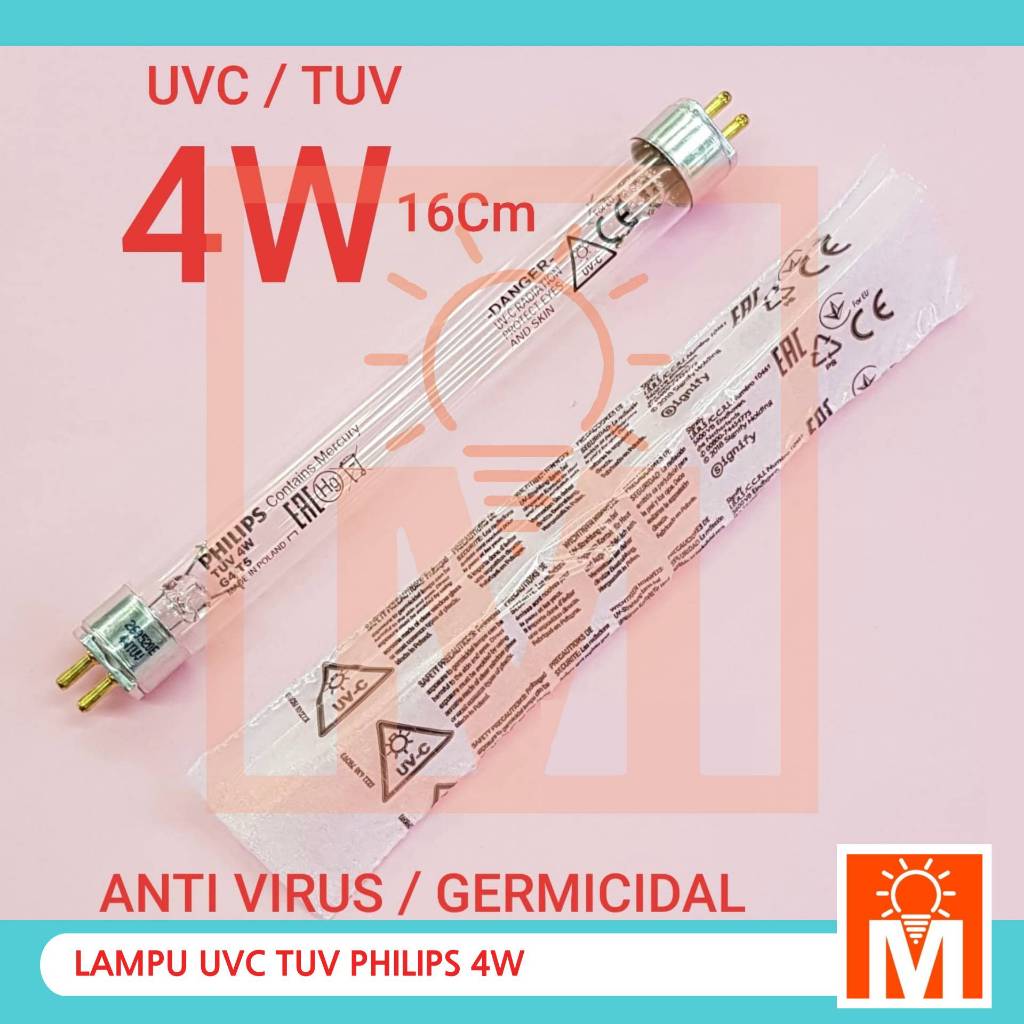Jual Lampu UVC / TUV 4W Anti Virus ( 135mm / 15cm ) PHILIPS Germicidal ...