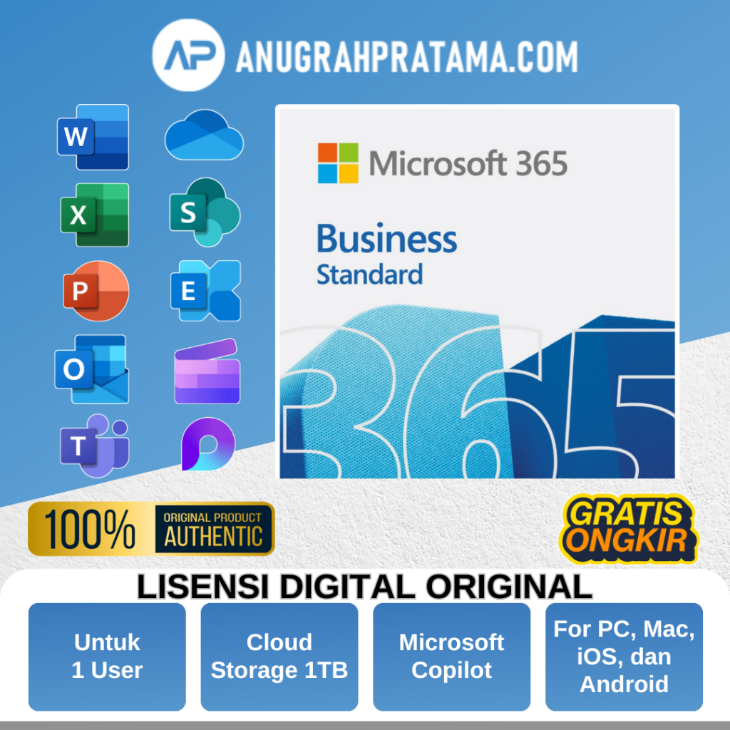 Jual Microsoft 365 Business Standard Langganan 1 Tahun ESD Original (1 ...