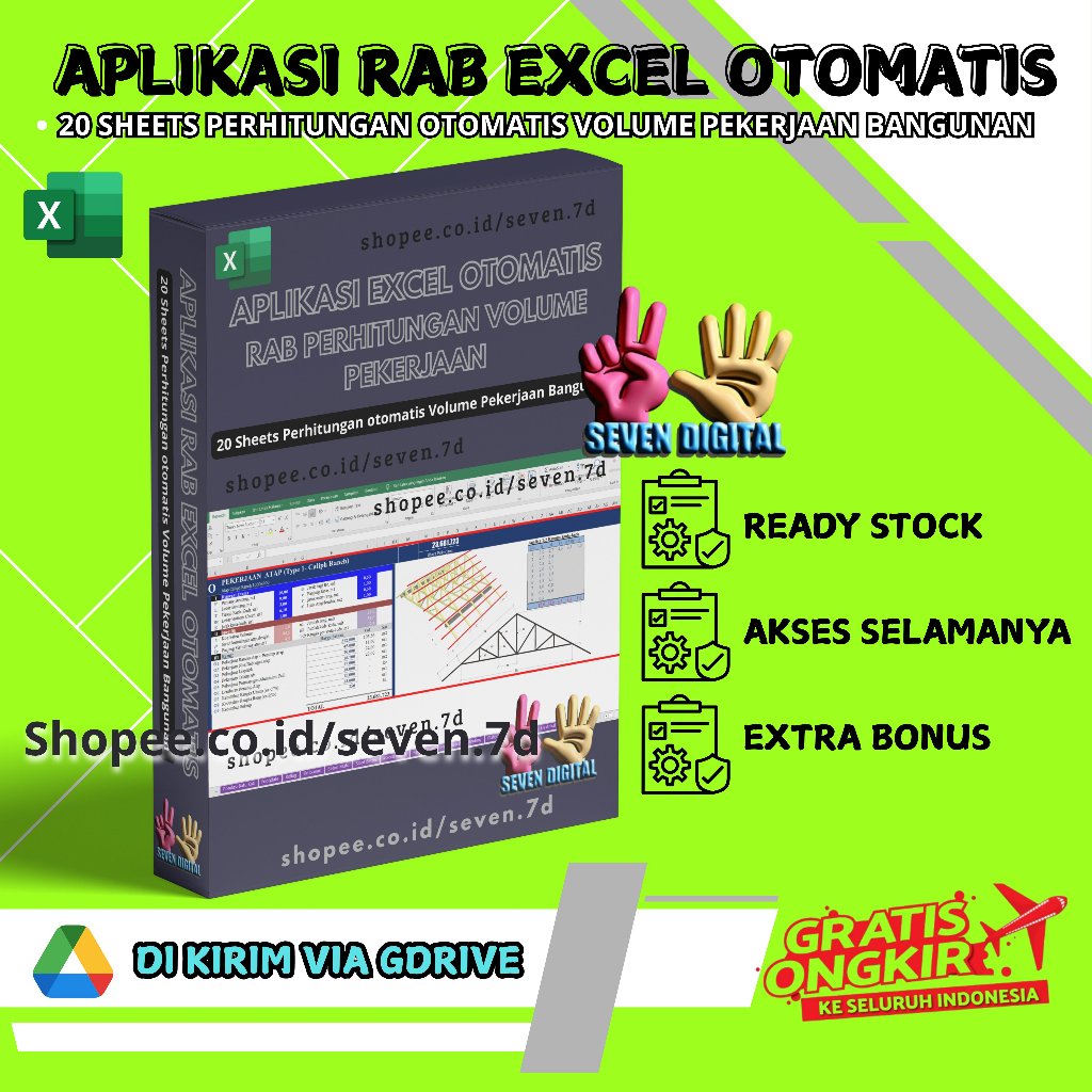 Jual Template Excel RAB Otomatis I Perhitungan Volume Pekerjaan Konstruksi Bangunan | Shopee ...