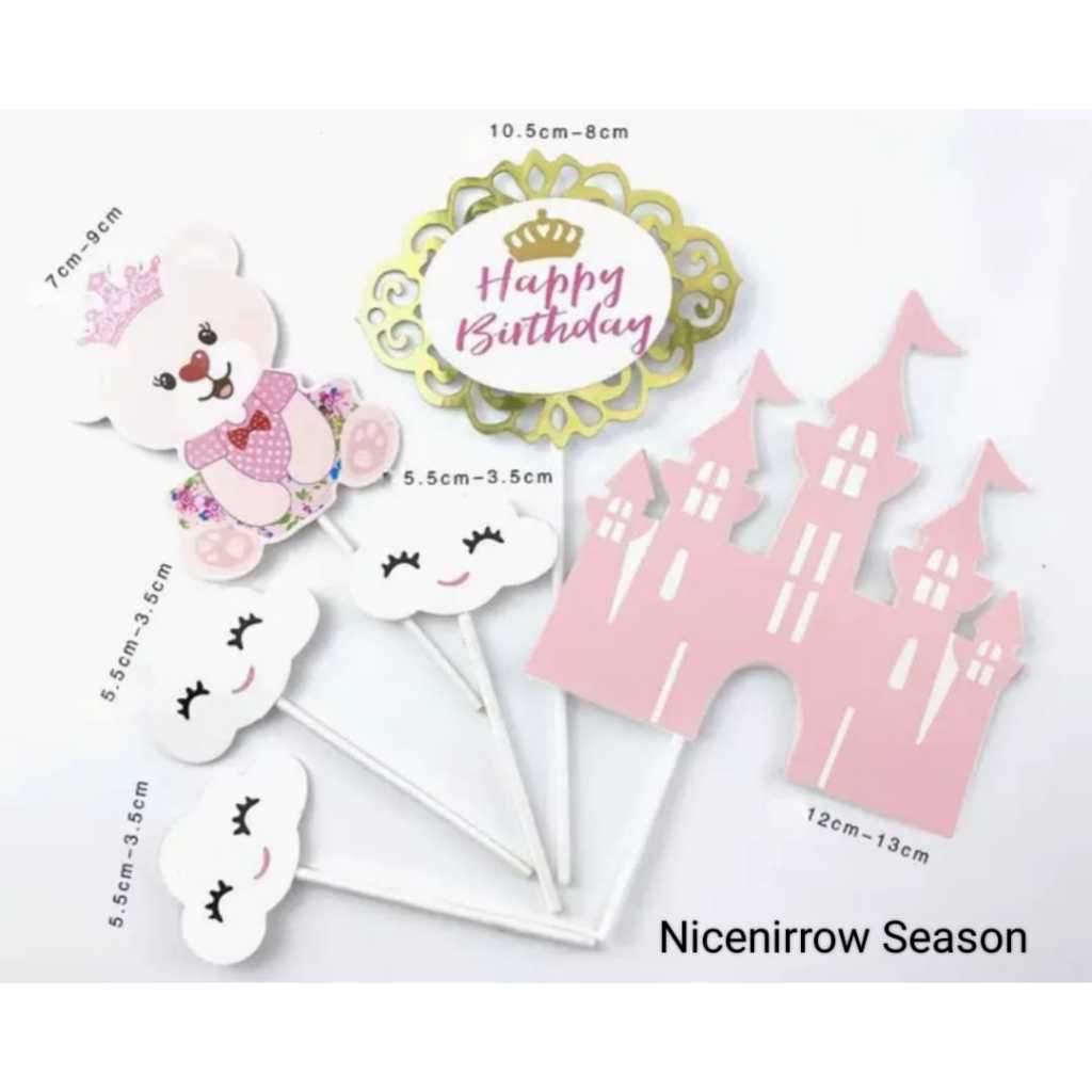 Jual Topper Istana Castle Pink Hiasan kue ulang tahun | Shopee Indonesia
