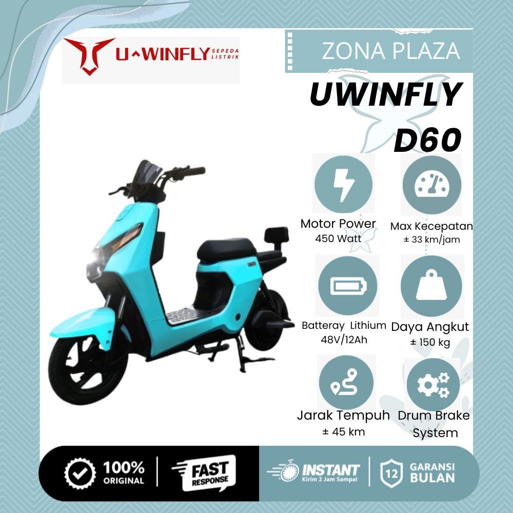 Jual Sepeda Listrik UWINFLY D60 450 Watt 48V/12Ah Electric Bike Garansi Resmi Uwinfly Indonesia ...