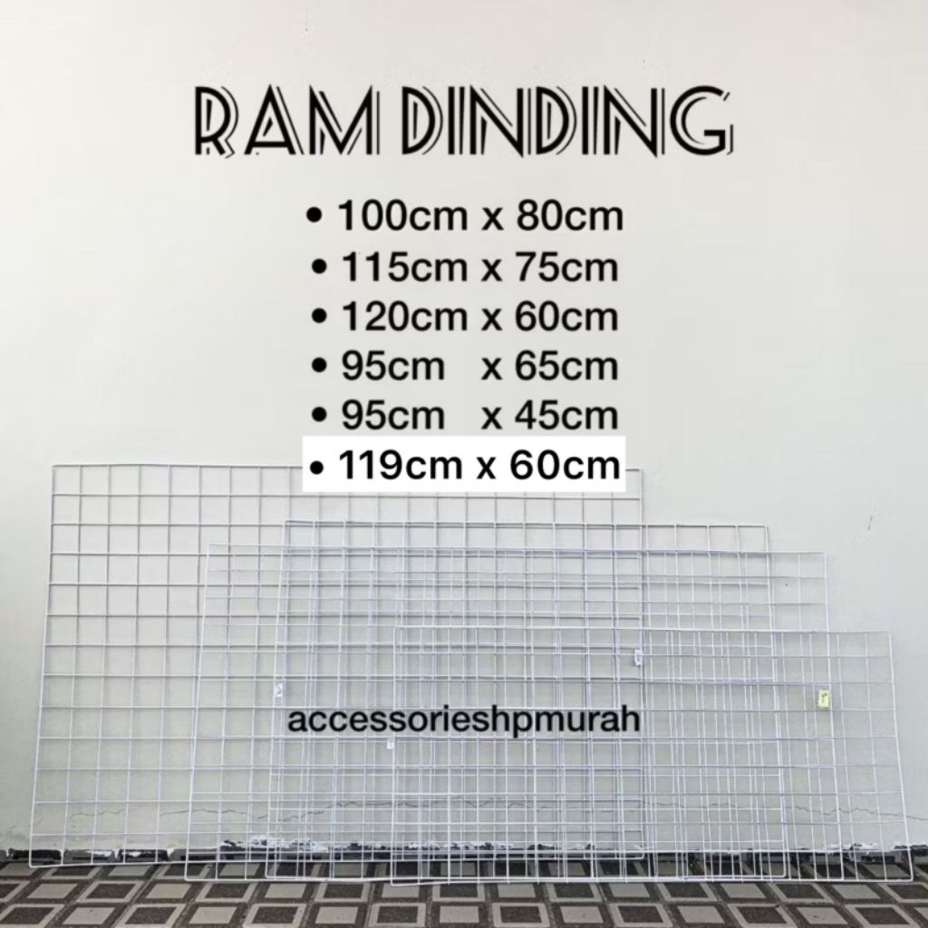 Jual RAM DINDING 115CM X 75CM / 120CM X 60CM / 95CM X 65CM / 95CM X ...