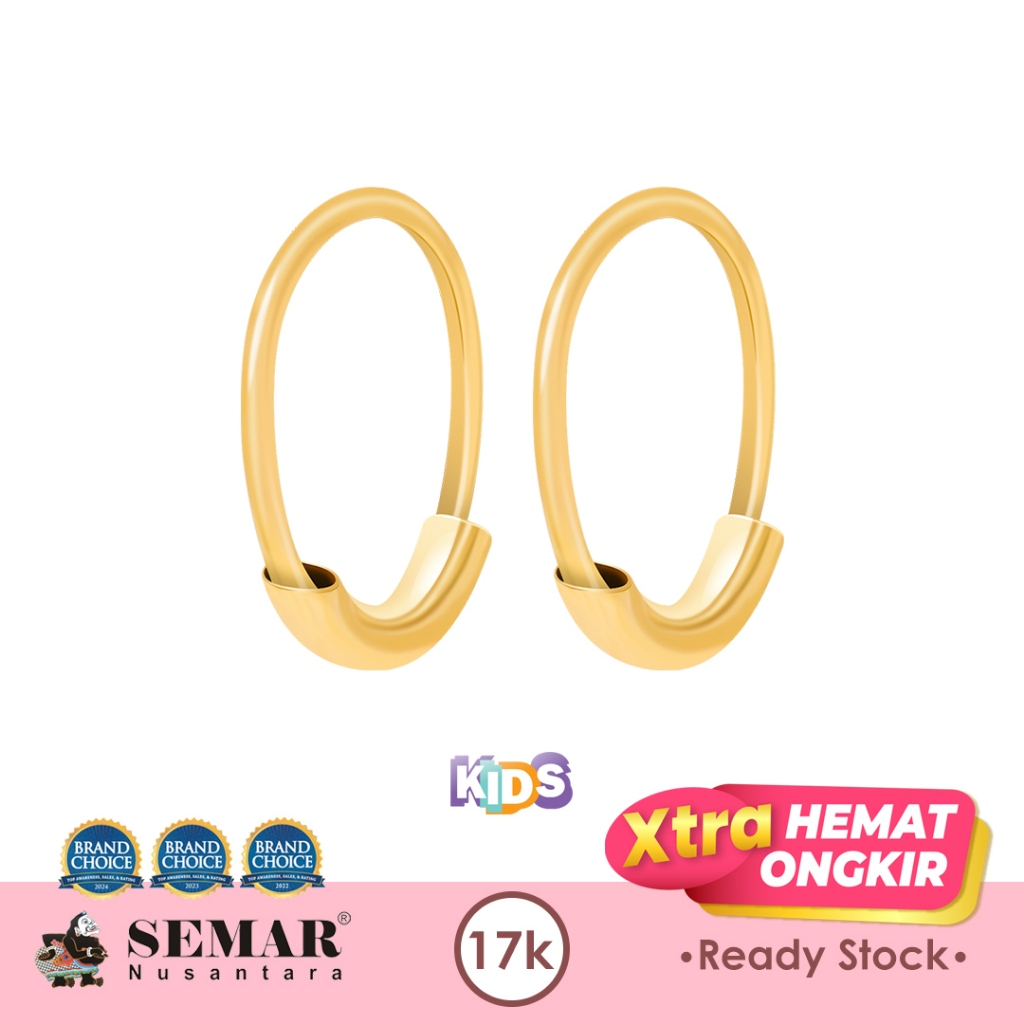 Jual Anting Emas Baby Kawatan Polos 17K Semar Nusantara | Shopee Indonesia