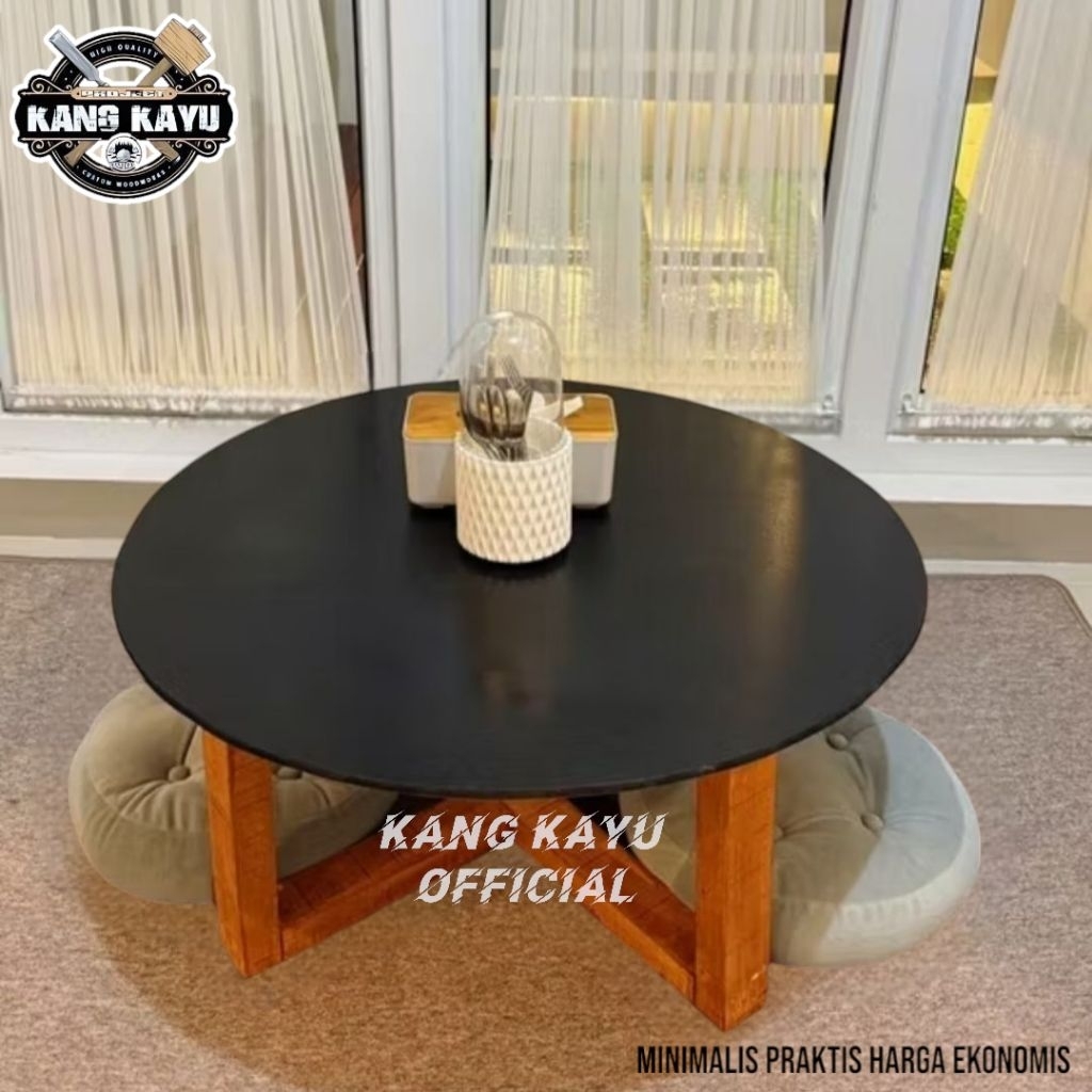 Jual Kang Kayu Meja Bulat 80 Cm Minimalis Meja Bundar Aesthetic Meja ...