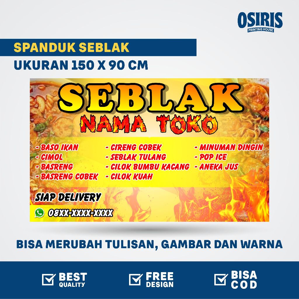 Jual CETAK SPANDUK/BANNER SEBLAK - UKURAN 150 X 90 CM | Shopee Indonesia