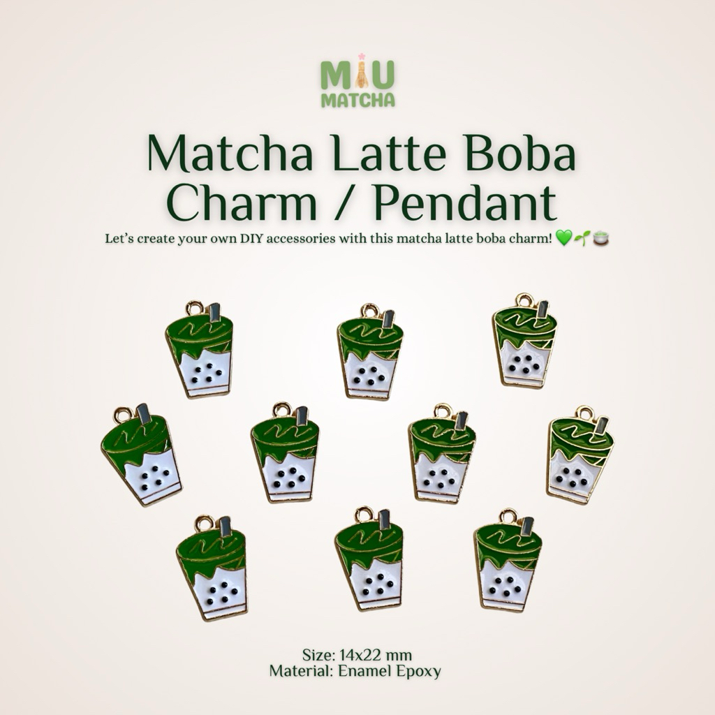 Jual Matcha Latte Boba Charm / Pendant Enamel Epoxy - liontin bentuk ...
