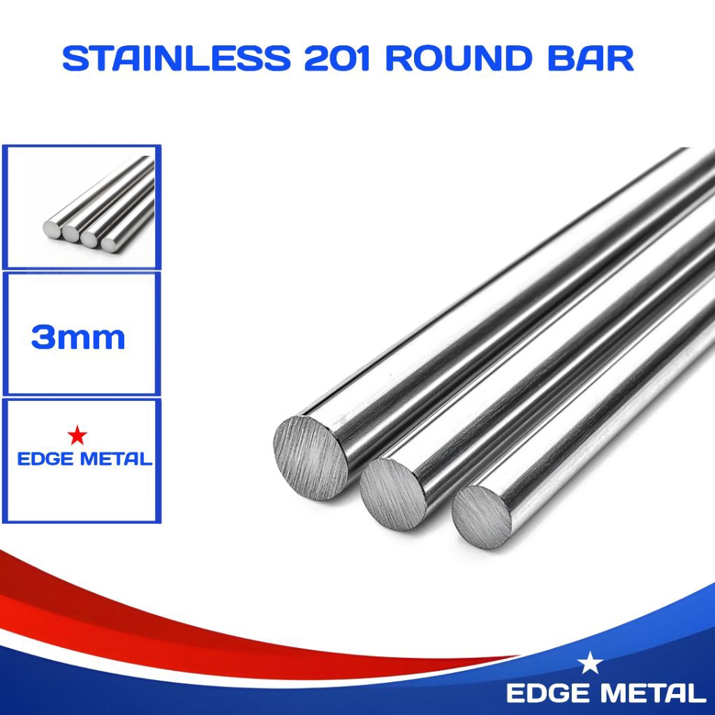 Jual AS SUS 201 DIAMETER 3MM X 1METER | AS STEANLIS STEEL 201 | Shopee ...