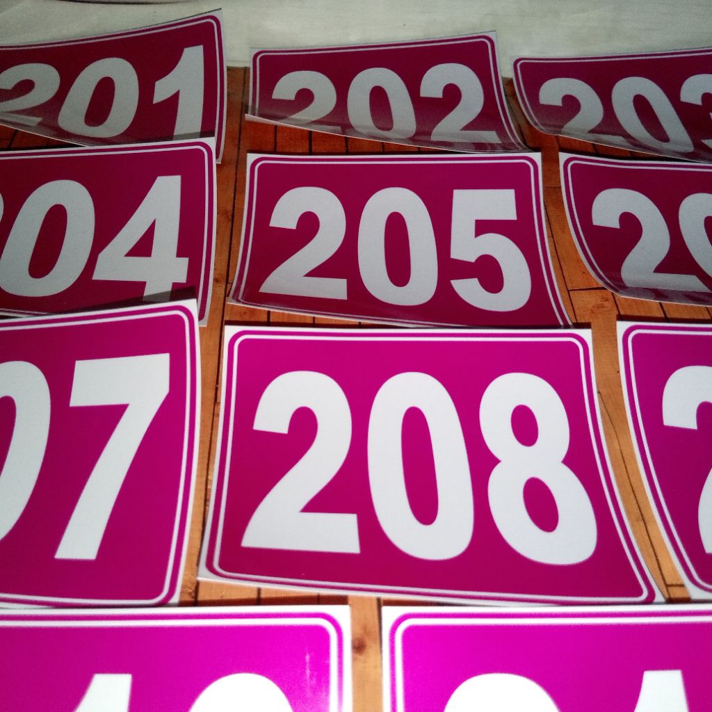 Jual Stiker Nomor Urut Custom 10x8 cm Vinyl Glossy, Waterproof, Nomor ...