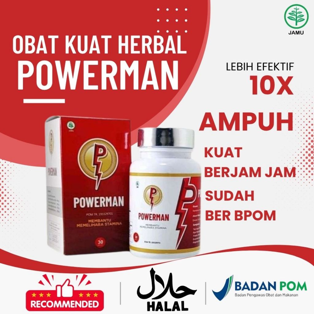 Jual OBATKUAT Powerman Herbal Tradisional Obat Kapsul Menambah Stamina ...