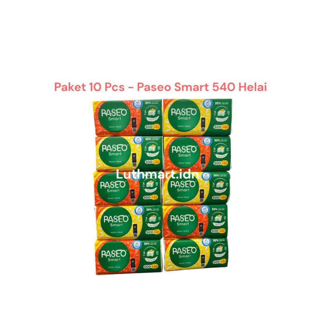 Jual [ 10 PCS ]TISU WAJAH PASEO SMART 540HELAI 3PLY | Shopee Indonesia