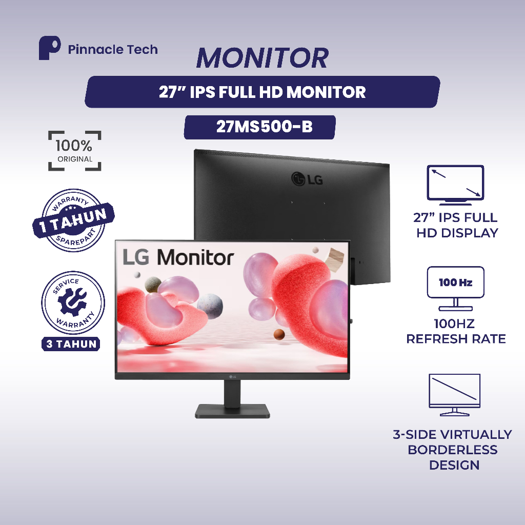 Jual Monitor LG 27MS500‑B IPS 27 inci Full HD 100 Hz dengan Reader Mode ...