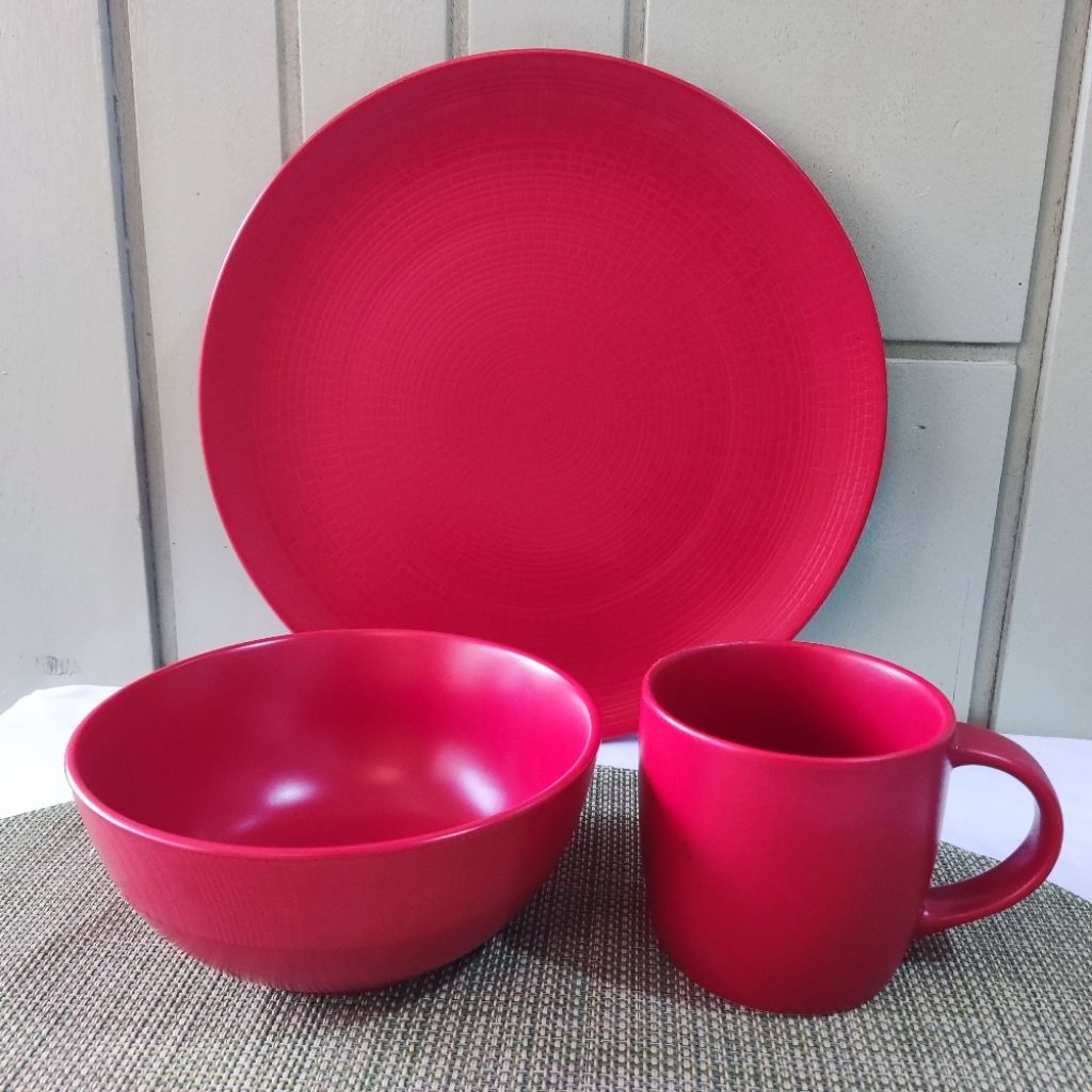 Jual Dinner Set Keramik Merah | Shopee Indonesia