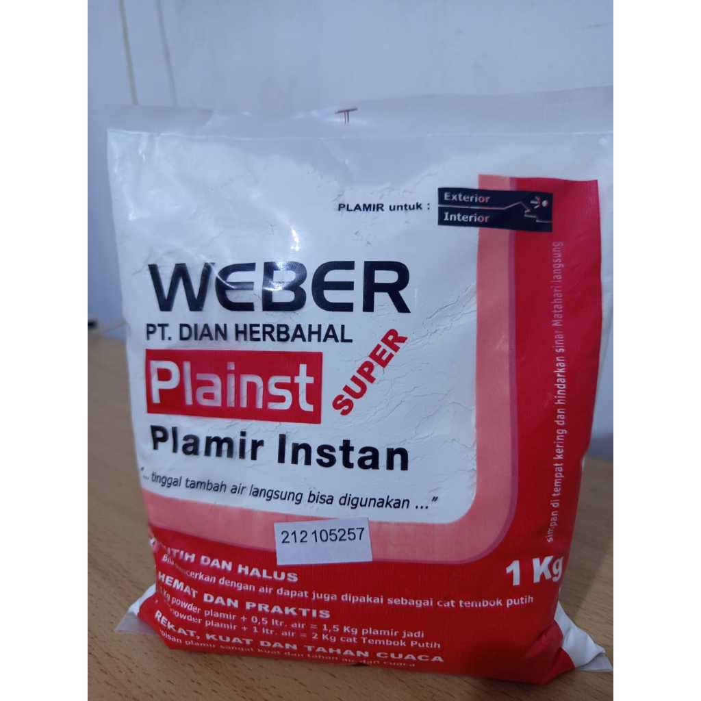 Jual Plamir Weber Super 1kg.Plamir Tembok Weber super 1kg. | Shopee ...
