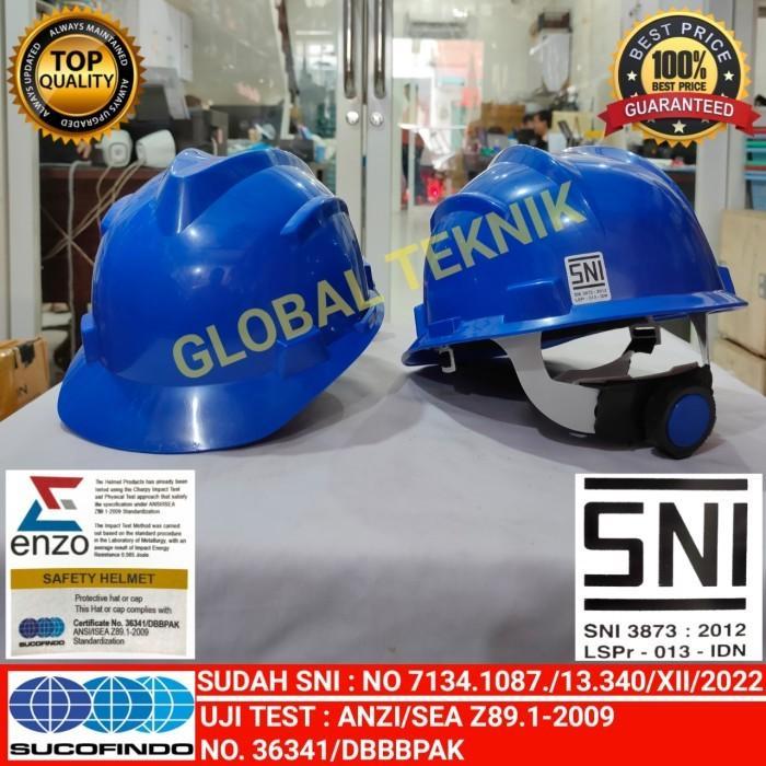 Jual ENZO Helm Proyek Model Putar Fast Track Safety Biru HELM HELMET ...