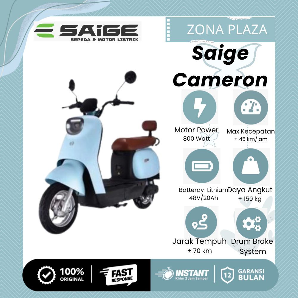Jual Sepeda Listrik SAIGE Cameron Pro Max 48V/20Ah 800 Watt (Garansi ...