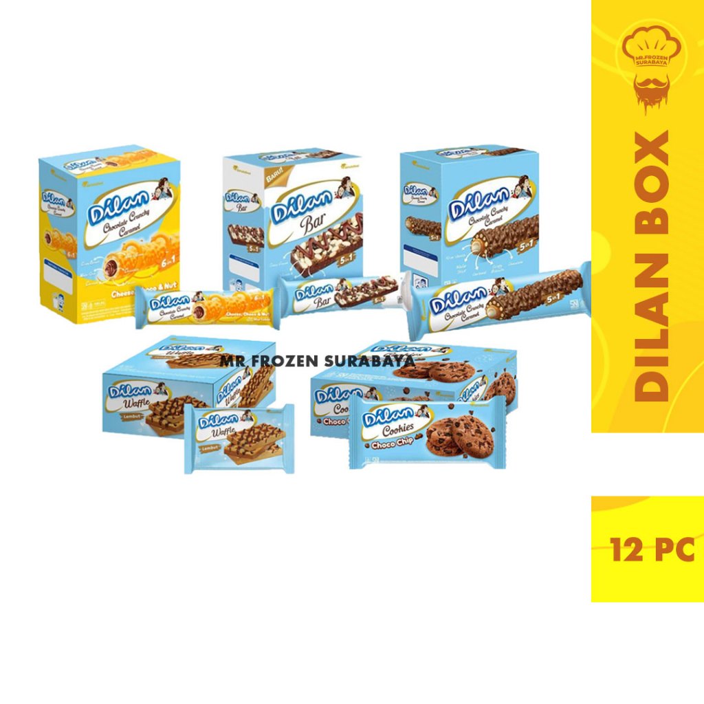 Jual Dilan Box Cruncy Caramel Dilan Waffle Bar Coklat Dilan Chips Isi ...
