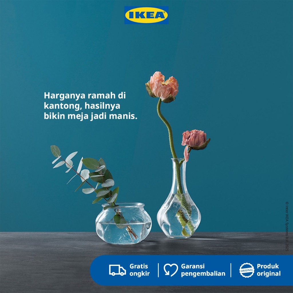 Jual IKEA VILJESTARK Vas Bunga Kaca Dekorasi Kamar Diameter 8cm ...