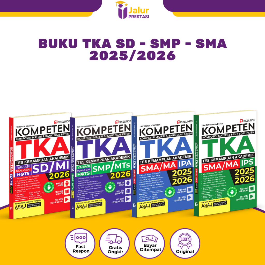 Jual Buku Kompeten TKA SMA IPA/IPS - TKA SD - TKA SMP Tahun 2025/2026 ...