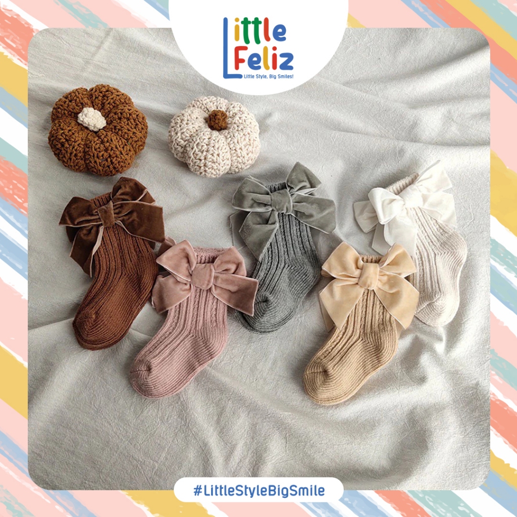 Jual littlefeliz BA110 0-3th kaos kaki KNIT BOW NEW Korea Premium Tebal ...