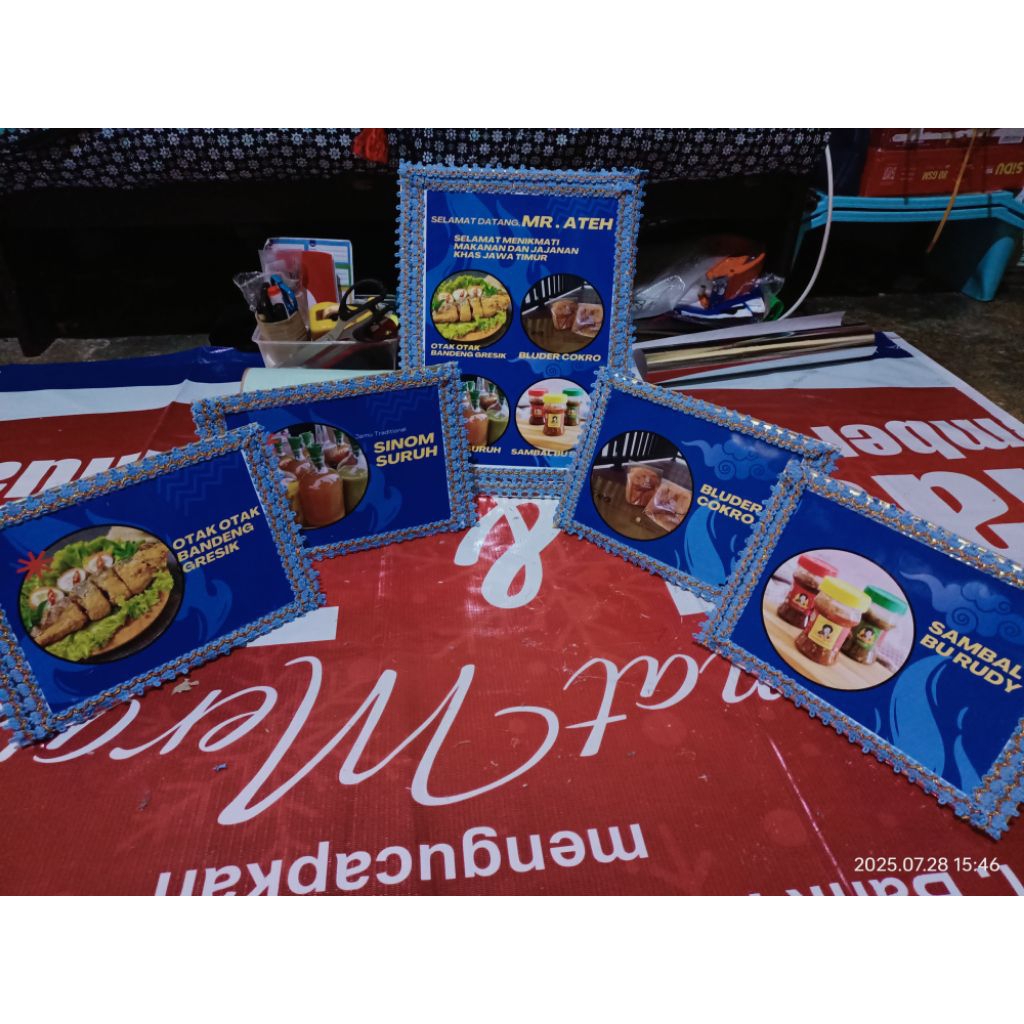 Jual Standing menu bazar kegiatan P5 sekolah stand dimeja / digantung ...