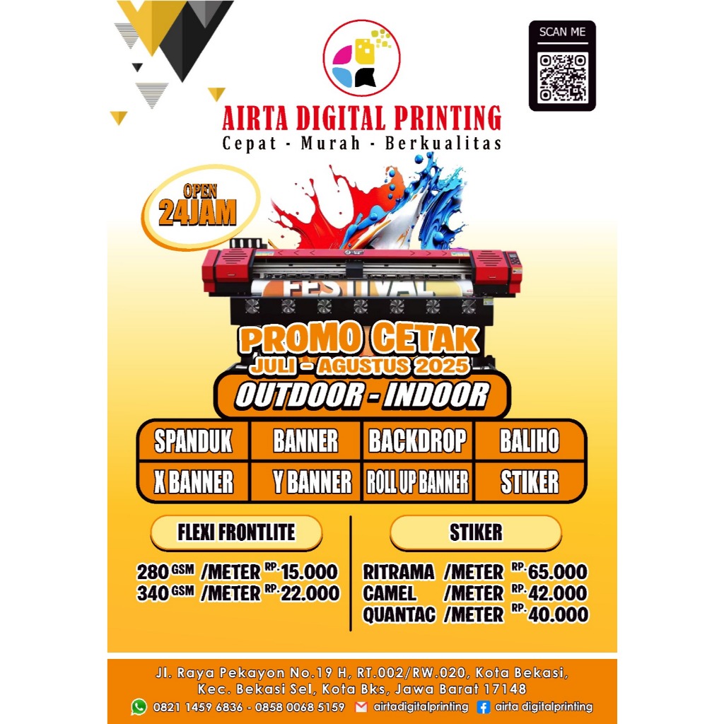 Jual CETAK BANNER, SPANDUK, FLEXY MMT, BAHAN 280GSM, KUALITAS PREMIUM ...